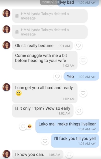 # TEXT EXCHANGES BETWEEN LYNDA TABUYA AND ASERI RADRODRO - grubsheet