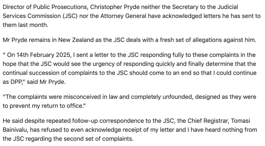 # CHRISTOPHER PRYDE: WHY I AM ABSENT FROM FIJI - grubsheet